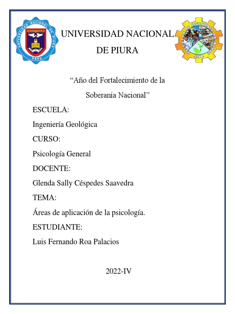 Areas de Aplicacion de La Psicologia. | PDF | Sicología | Psicoterapia Areas de Aplicacion de La Psicologia. | PDF | Sicología | Psicoterapia