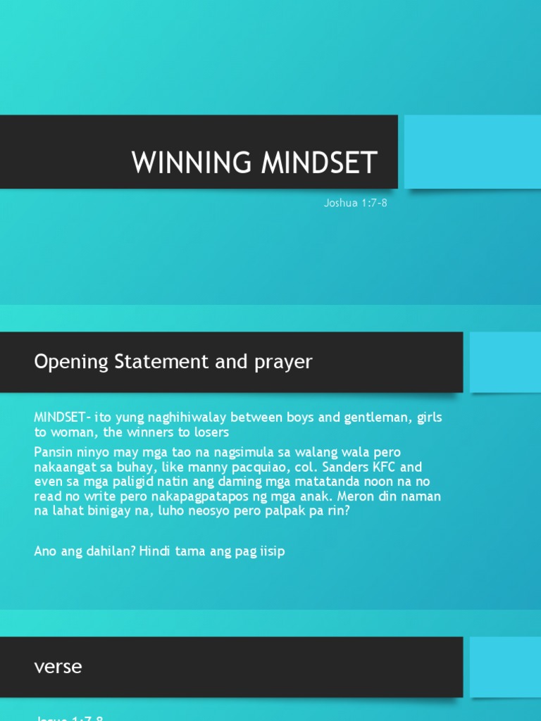 Winning Mindset | PDF
