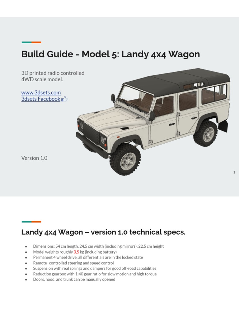 Build Guide - Model 5 Landy 4x4 Wagon | PDF | Axle | Four Wheel Drive