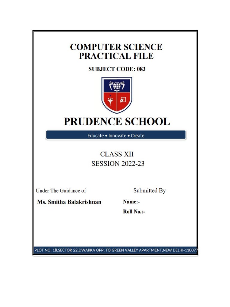 Tinywow CLASS 12 CS PRACTICAL FILE (1) 8409827 | PDF Tinywow CLASS 12 CS PRACTICAL FILE (1) 8409827 | PDF