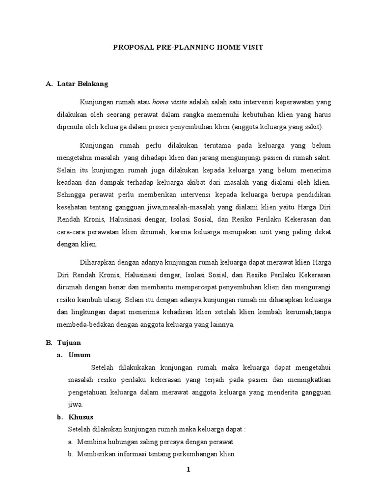 PROPOSAL Home Visit | PDF