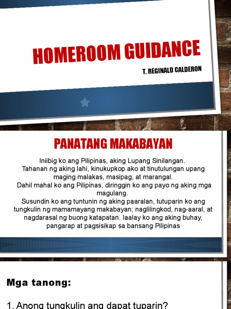 Homeroom Guidance | PDF