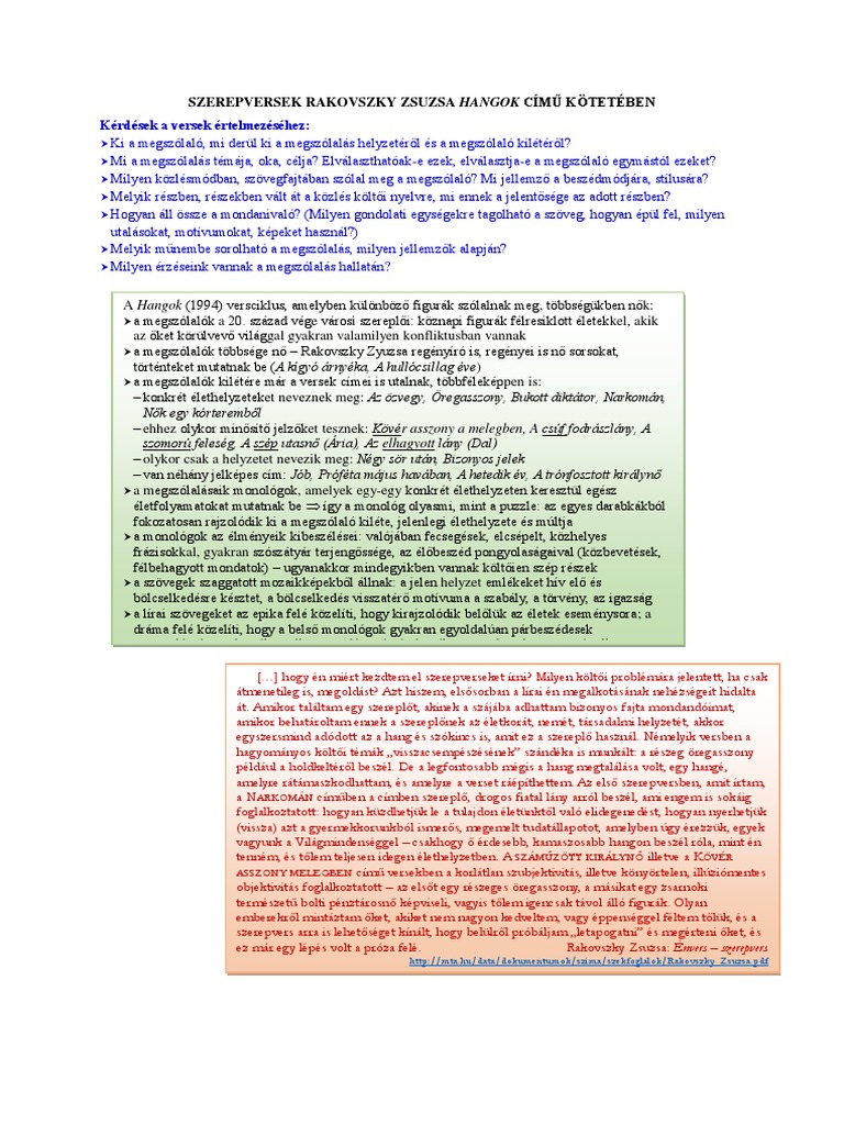 Rakovszky Hangok | PDF