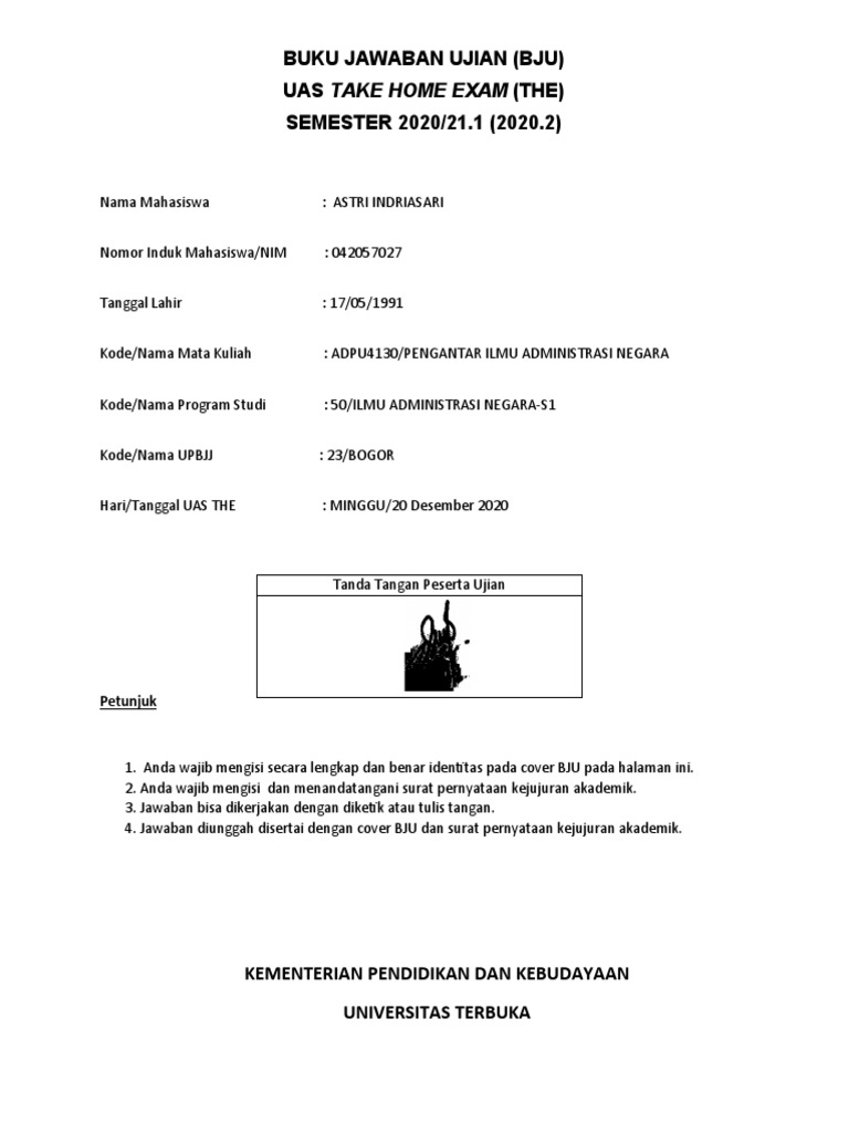Adpu4130 - Pengantar Ilmu Administrasi Negara - 042057027 - Astri Indriasari | PDF