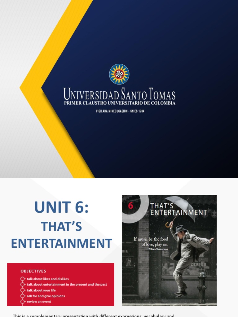 UNIT 6 - That's Entertainment | PDF | Cognitive Science | Human Communication