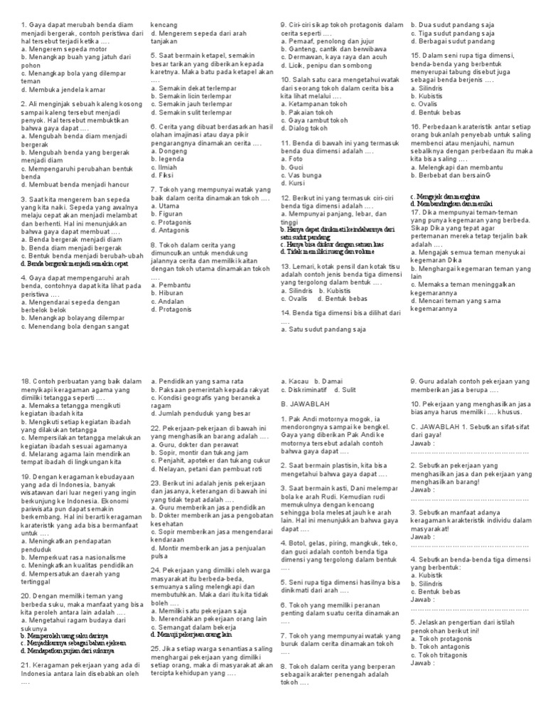 2 - Tema - Kelas 4 - Evaluasi Tema 8 SB 3 | PDF