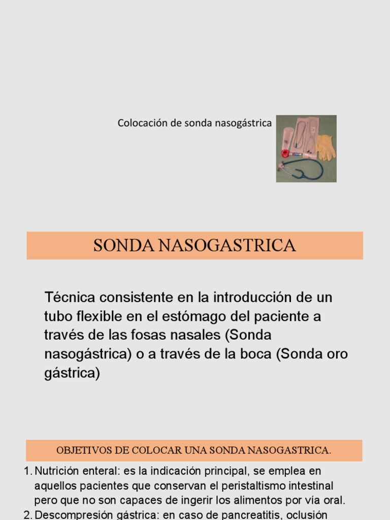 Colocación Y Retiro De Sonda Nasogástrica Procedimiento Paso A Paso