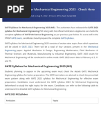 GATE Mechanical Engineering Revised Syllabus 2026 | PDF | Fluid Dynamics | Stress (Mechanics)