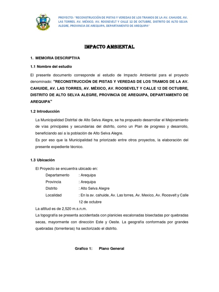 9.1. Informe de Impacto Ambiental | Descargar gratis PDF | Entorno natural | Evaluación de ...