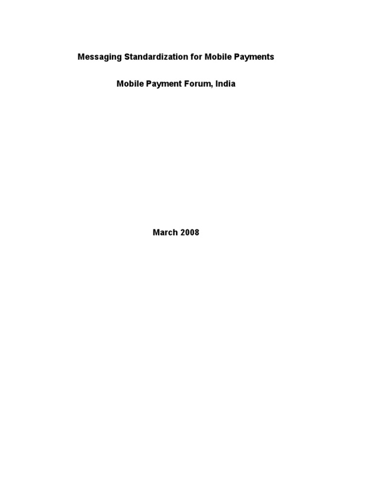 Mobile Payment Messaging Standards | PDF | Financial Transaction ...
