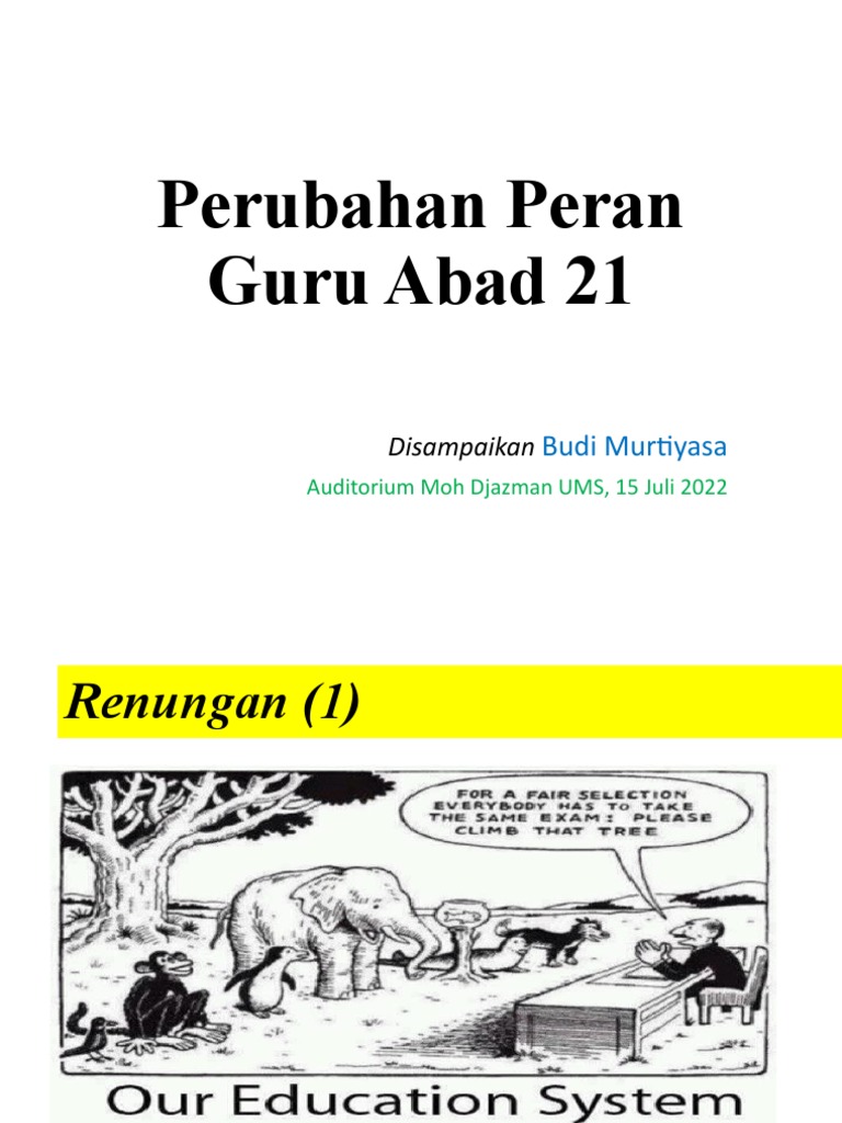 Pak Temu Ismail - Perubahan Peran Guru Abad 21 Kirim | PDF