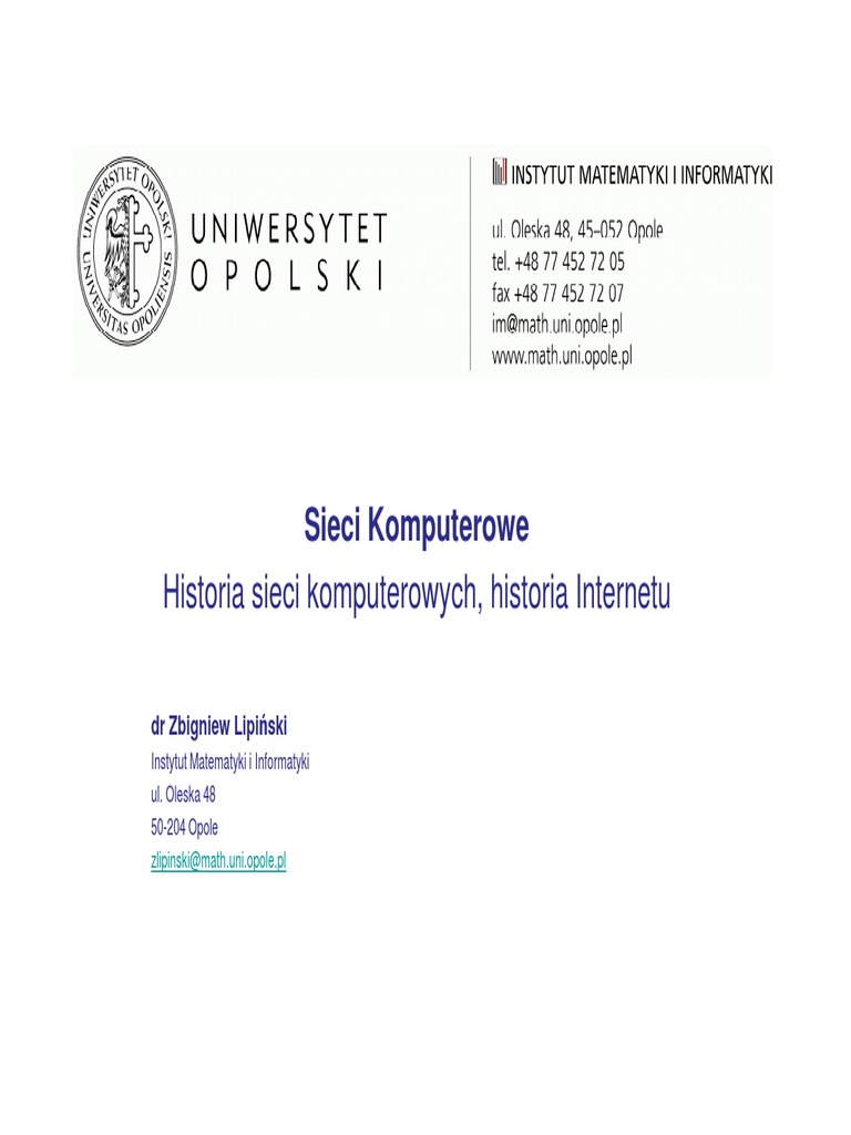 SieciKomp 01b HistoriaInternetu | PDF