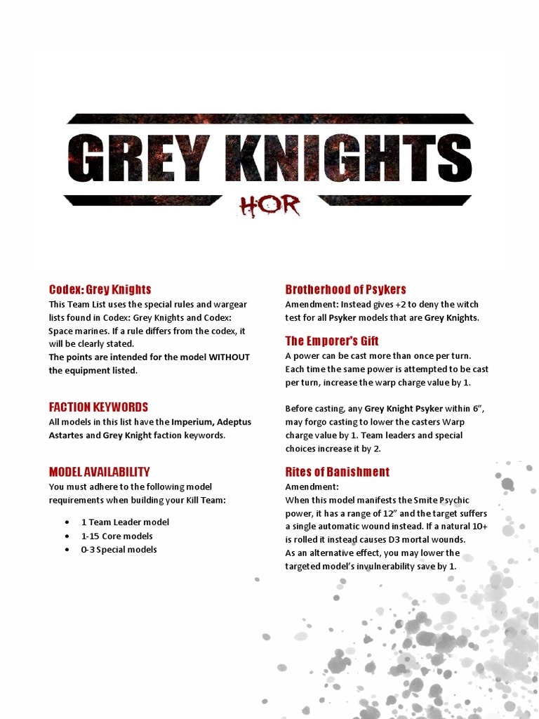HOR8ed Opus Grey Knights | PDF | Infantry | Military Science