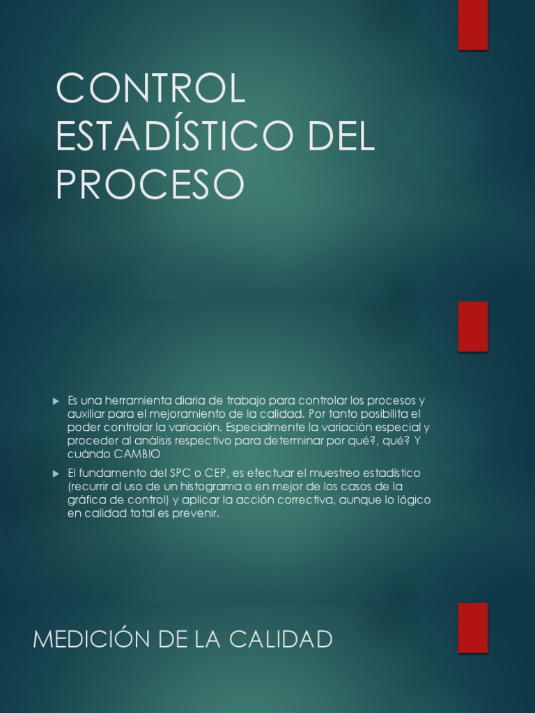 Control Estadístico Del Proceso | PDF | Calidad (comercial) | Gráfico de dispersión