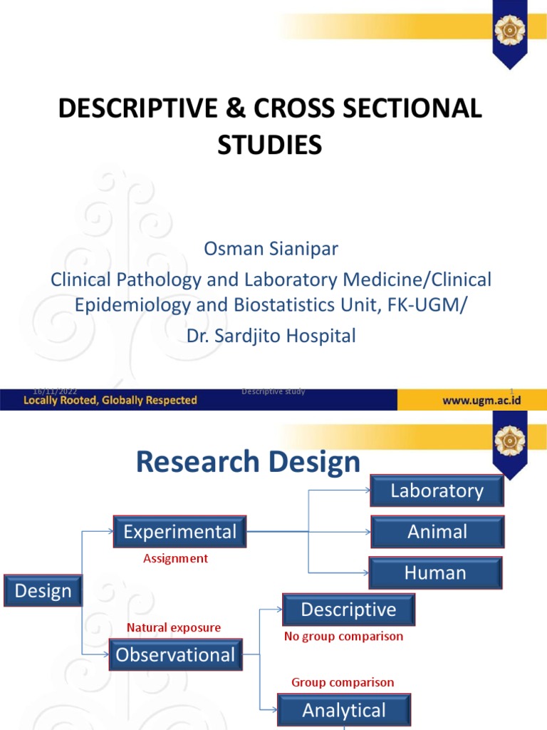 Lecture 5 Research Design Observational Studies (Descriptive and Cross ...