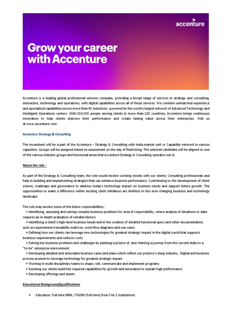 Accenture Director Workflow Strategy Role | PDF | Consultant | Accenture