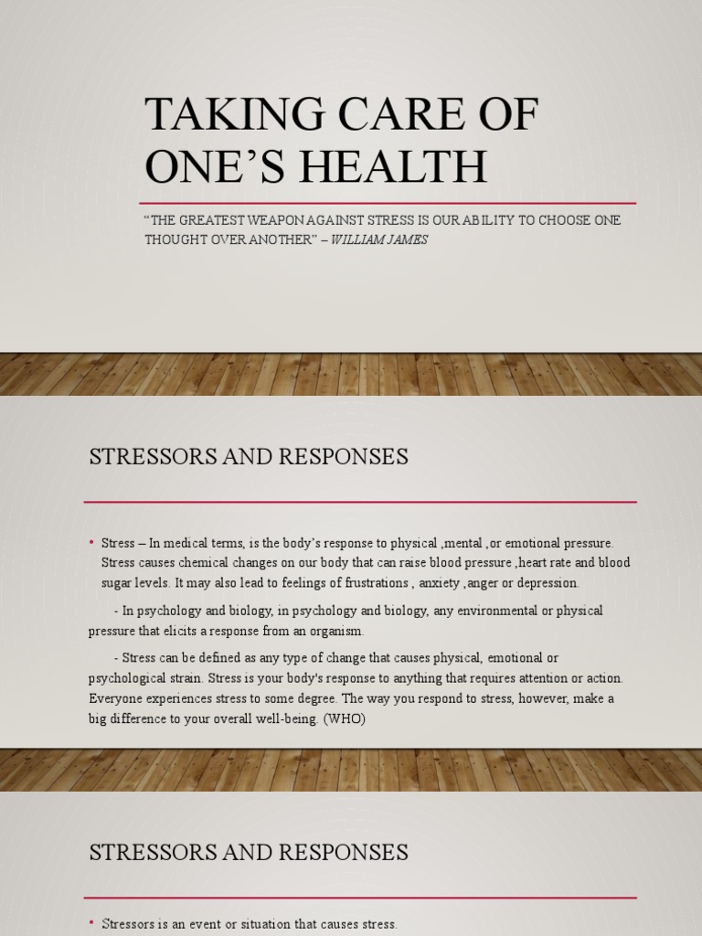 Managing Stress and Promoting Well-Being: Understanding Stressors ...