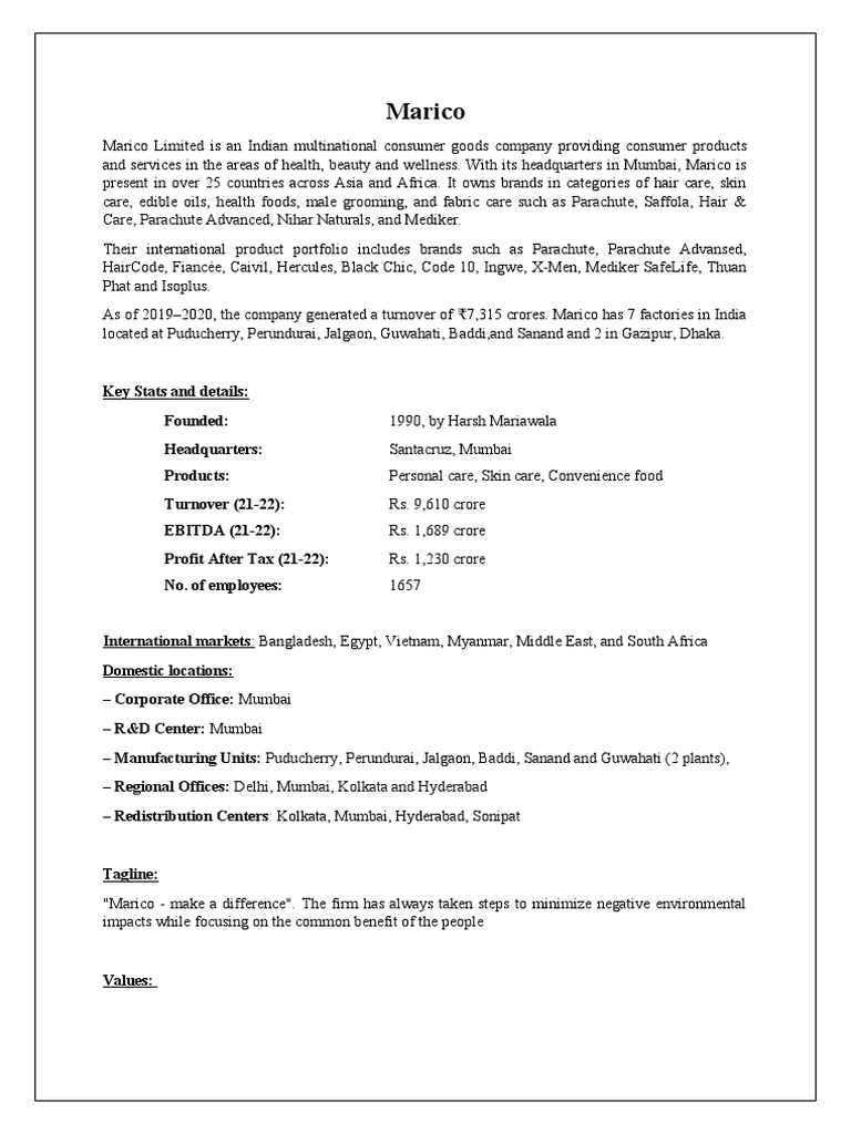 Marico Acquires Isoplus in South Africa | PDF