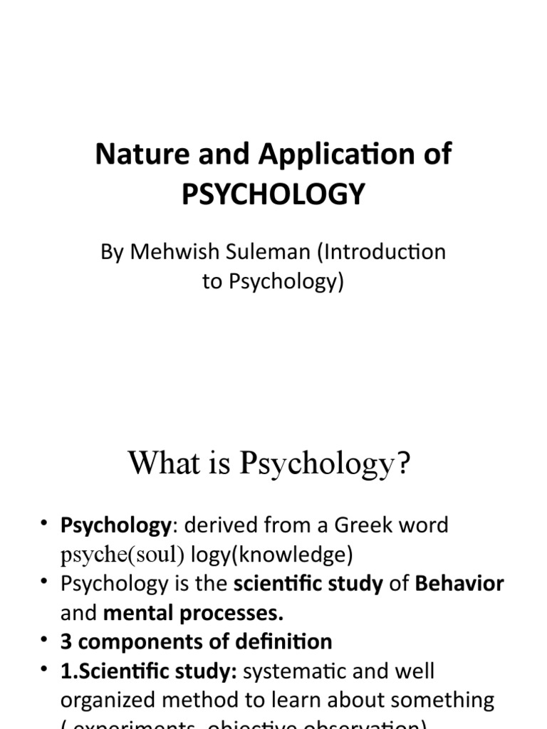 Applications of Psychology Explained | PDF | Psychology | Cognition