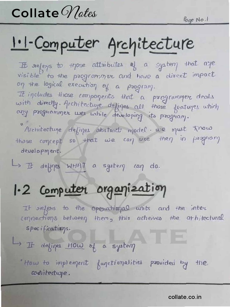 COA - Unit - 1 - Collate Notes - GGSIPU | PDF | Science & Mathematics