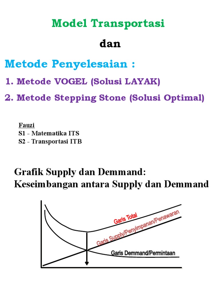 Materi 6. Model Transportasi Dan Metode Stepping Stone | PDF