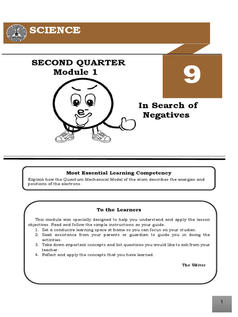 Science 9 Q2 Week 1 | PDF | Atomic Orbital | Electron Configuration