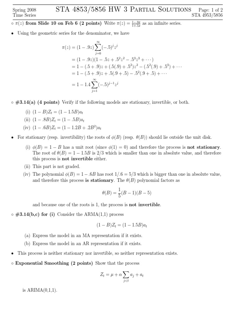 HW 3 Sol | PDF | Applied Mathematics | Mathematical Concepts