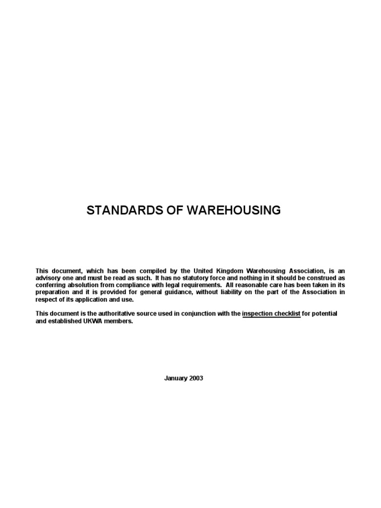 UK Warehouse Standards Guide | PDF | Computers