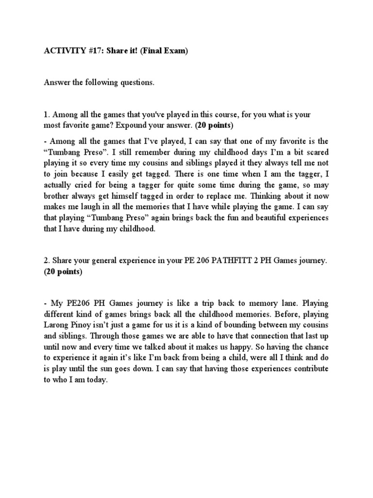 Pe206 - Activity# 17 - Lavilla | PDF