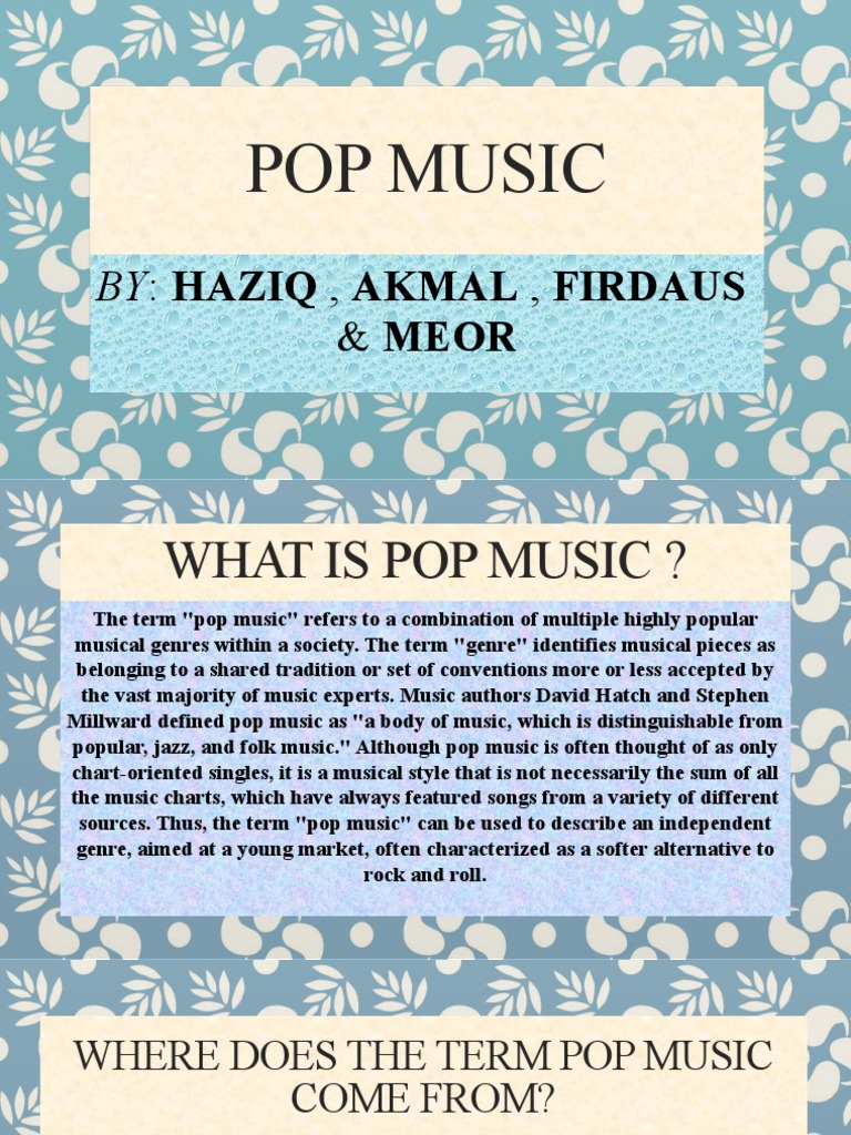 History and Definition of Pop Music | PDF