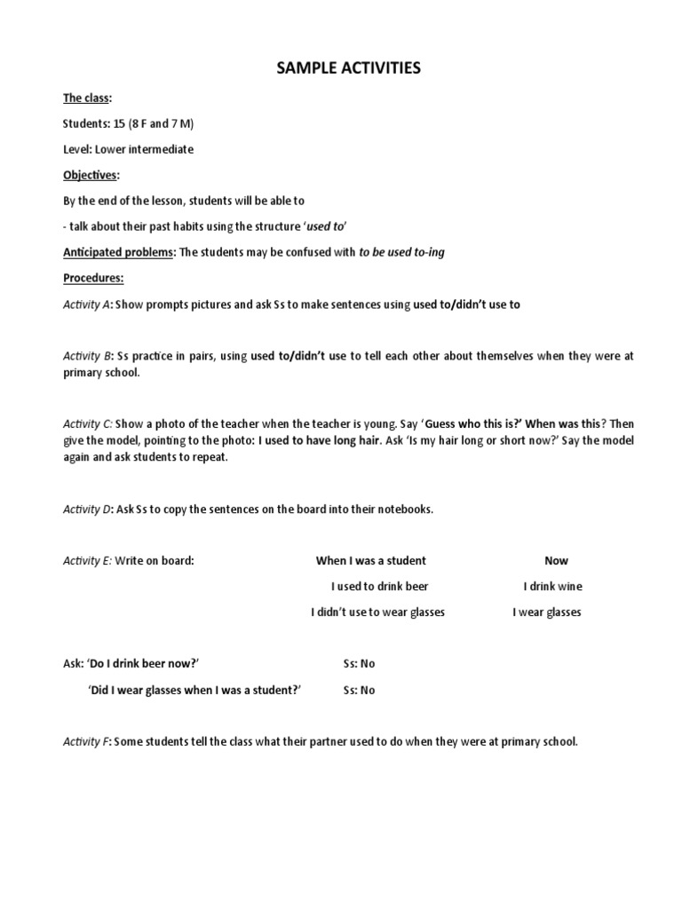 Handout 7 - Sample Activities For Sequencing | PDF