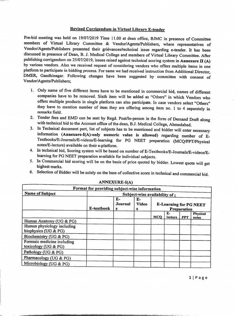 Corrigendum In Virtual Library E Tender Pdf