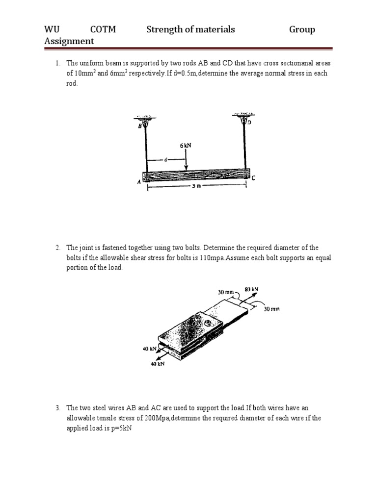 Strength of Mat.l Assignment | PDF