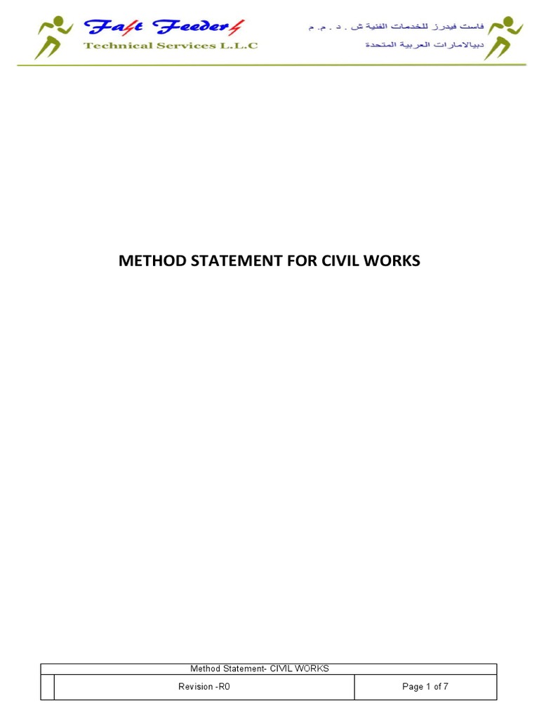 Civil Works Method Statement Guide | PDF | General Contractor | Safety