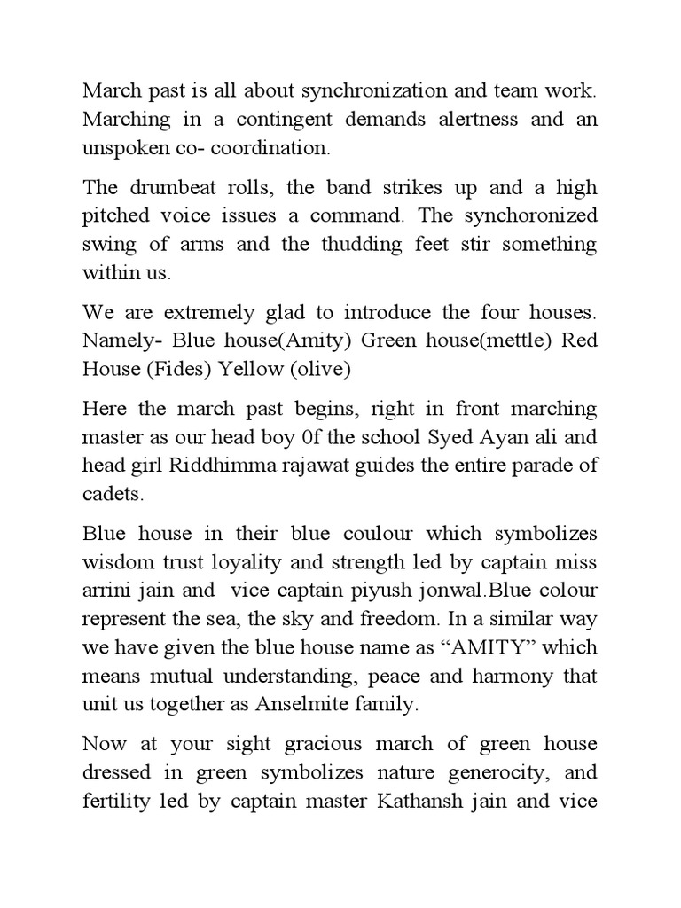 March Past Anchoring by Pawan | PDF
