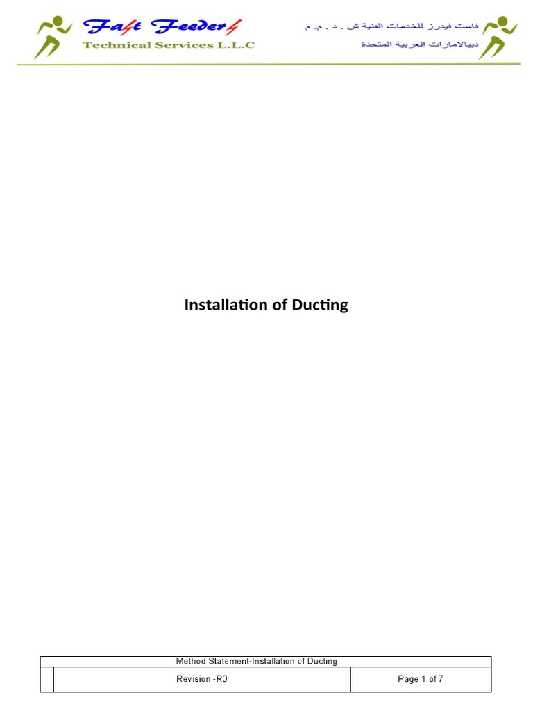 Method Statement Ducting Pdf Duct Flow