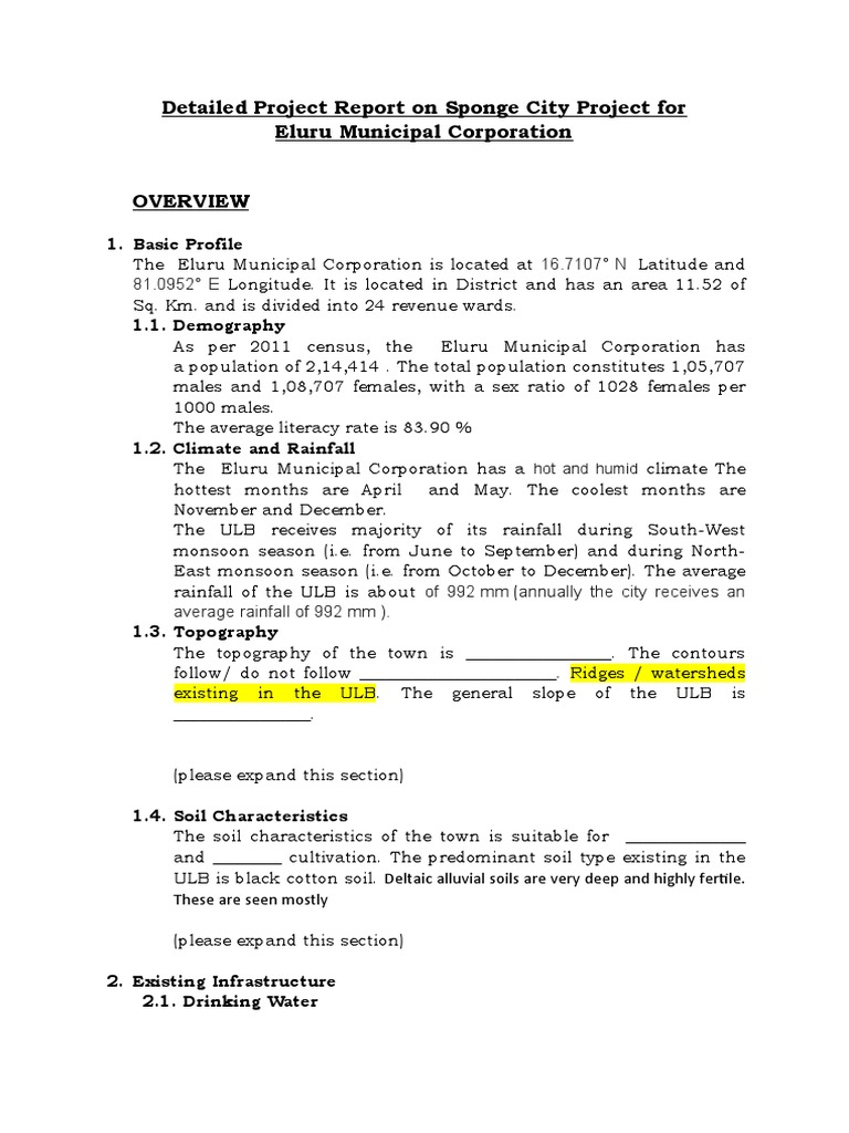 Eluru DPR - ULB On 17-09-2022 | PDF | Reclaimed Water | Sewage Treatment