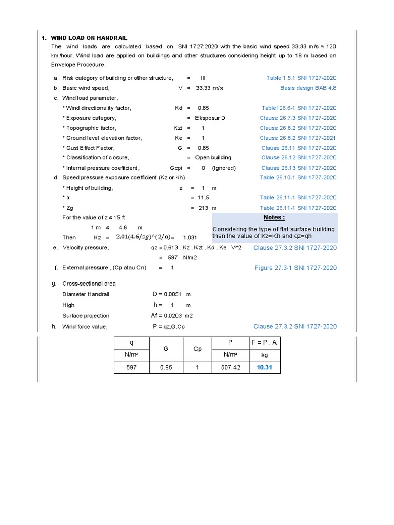 Perhitungan Beban Angin SNI 1727-2020 | PDF