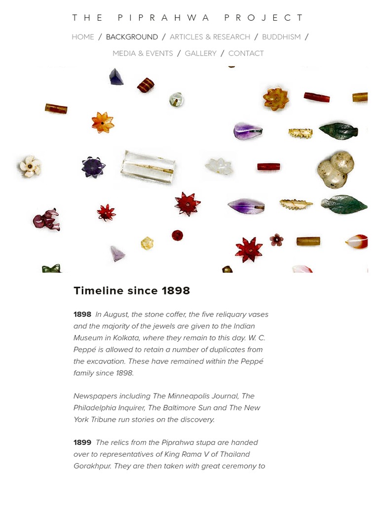THE PIPRAHWA PROJECT Timeline Since 1898 | PDF