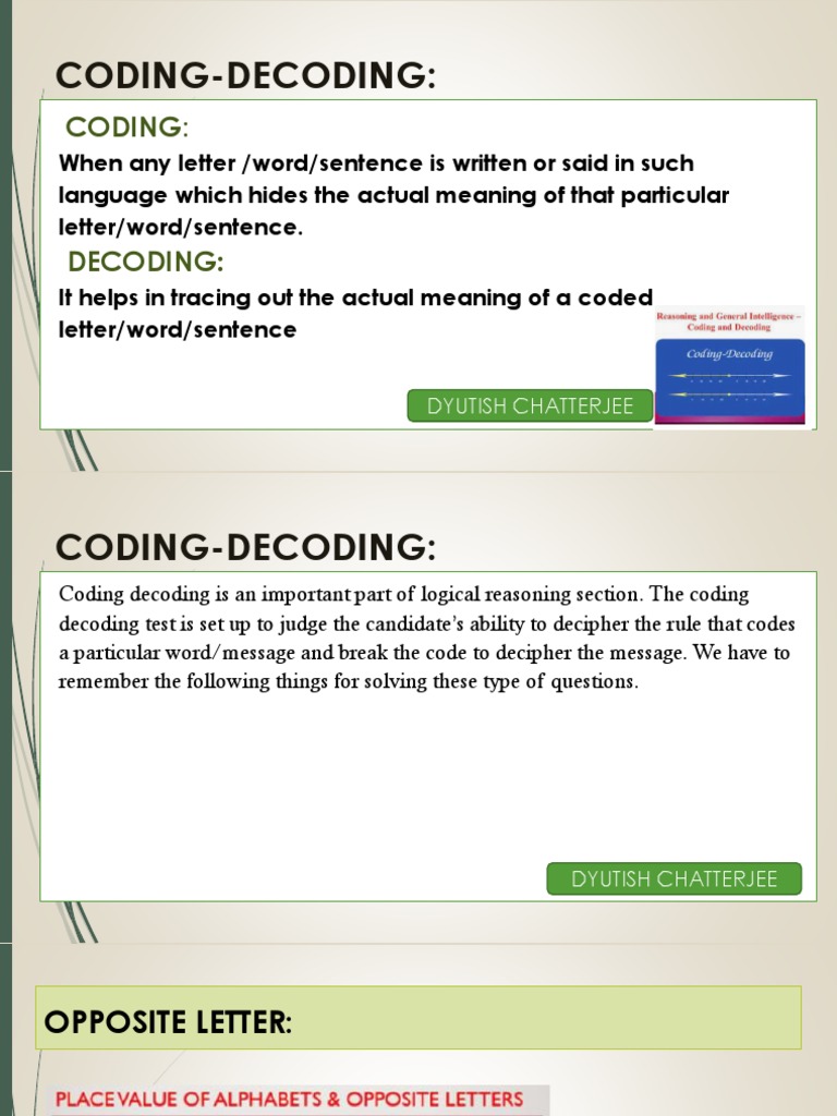 Coding Decoding | PDF