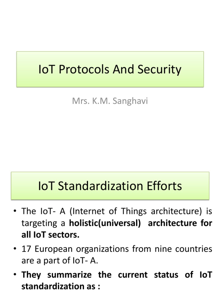 Iot-Protocols-And-Security-1 Unit 2.1 | PDF | Internet Of Things | Computer Network