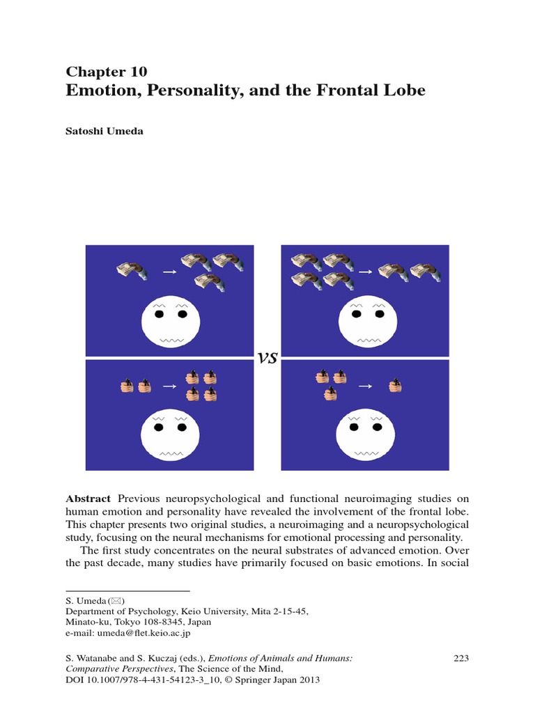 Emotion, Personality, and The Frontal Lobe: Satoshi Umeda | PDF ...