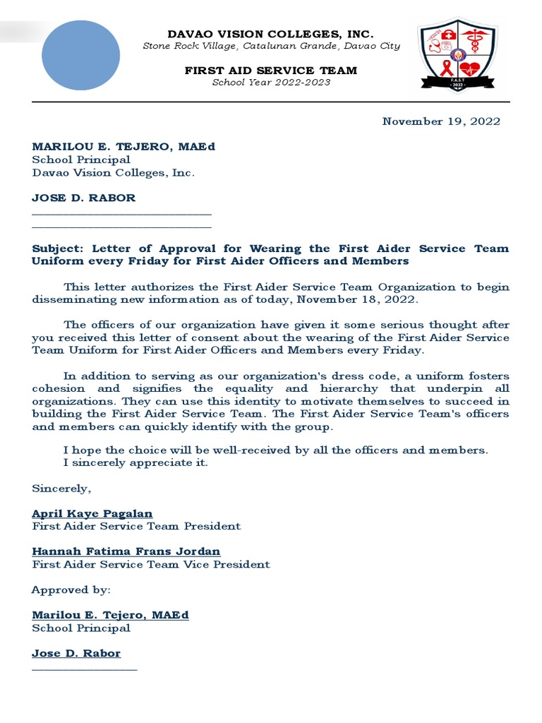 Letter For Scheduling of Wearing Uniform | PDF | Career & Growth