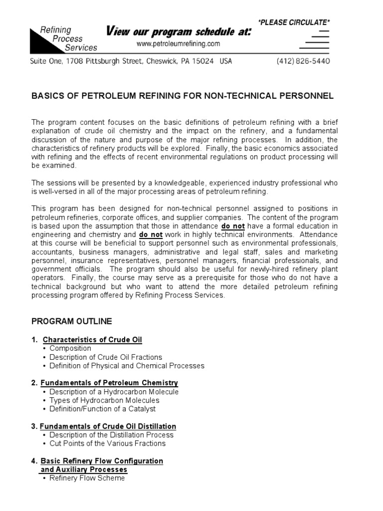 Description of Basics of Petroleum 6-19-08 | PDF | Oil Refinery | Fuel Oil
