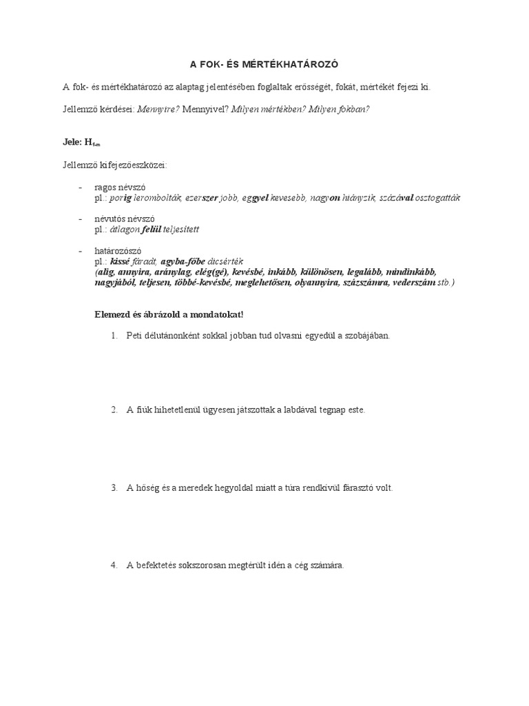 A Fok - És Mértékhatározó | PDF