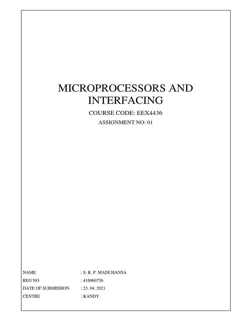 Microprocessors & Interfacing Guide | PDF | Microcontroller | Embedded System