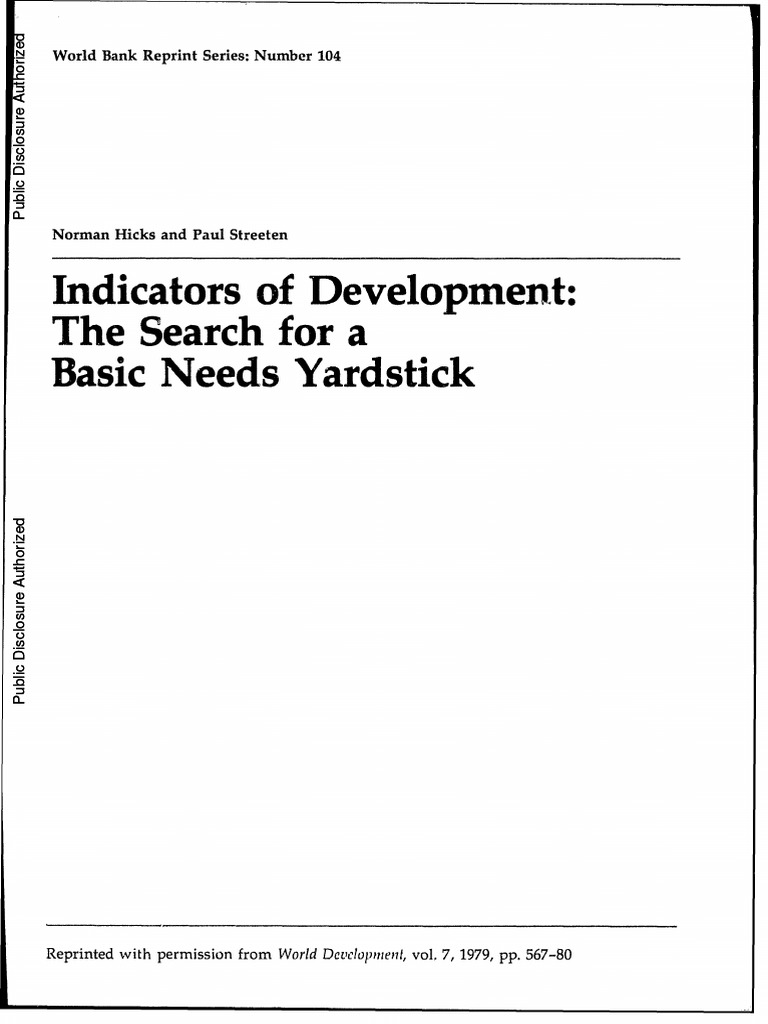 Development Indicators: Basic Needs Focus | PDF | Social Science