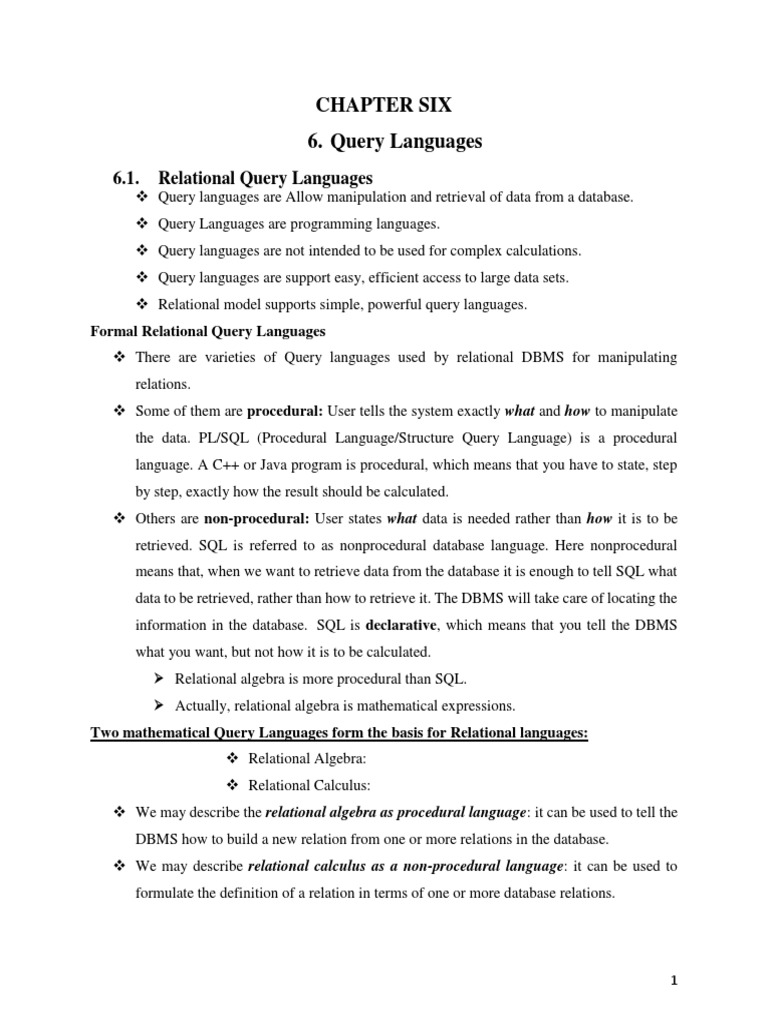 Relational Query Languages Guide | PDF
