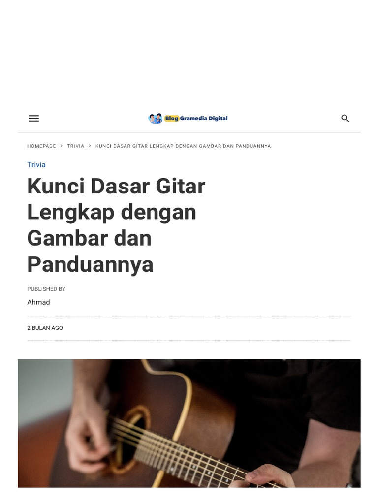Kunci Dasar Gitar Lengkap Dengan Gambar Dan Panduannya | PDF