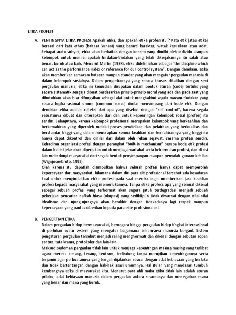 Pentingnya Etika dalam Profesi | PDF